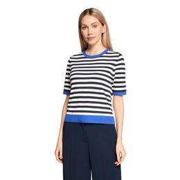 Kurzarmshirt Betty Barclay "Damen kurzarm", Damen, Gr. 36, blau (patch dunkelblau, blau), Strick, Obermaterial: 80% Viskose, 20% Polyamid, gerade normal, Rundhals, Shirts