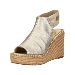 Keilsandalette Replay "Replay Sandalen Lederimitat", Damen, Gr. 38, grau (platin), Lederimitat, Schuhe