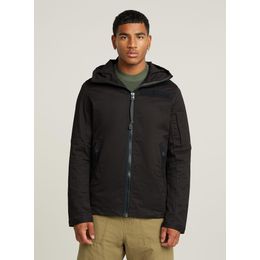 G-Star Raw Langarmshirt G-STAR "Batt Hooded Overshirt", Herren, Gr. M, schwarz (dk schwarz), Obermaterial: 97% Baumwolle, 3% Elasthan, Shirts Langarmshirt