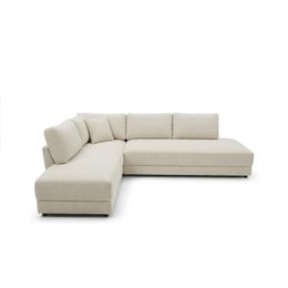 KAWOLA SCHLAFSOFA SADIRA Cremewei&szlig; Flachgewebe