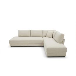 KAWOLA SCHLAFSOFA SADIRA Cremewei&szlig; Flachgewebe
