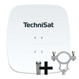 Technisat SATMAN 65 PLUS Sat-Antenne inkl. Halteschelle und Halterung rot polarwei&szlig;