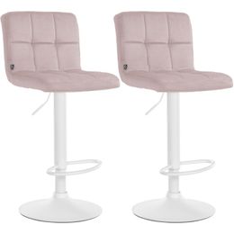 CLP Barhocker 2er Set h&ouml;henverstellbar mit Lehne Peru, Barst&uuml;hle gepolstert Samtbezug, Tresenst&uuml;hle mit Metallgestell drehbar