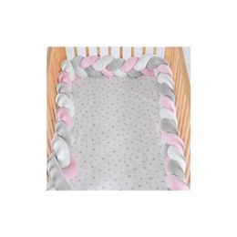 Cangaroo Bettnestchen Braidy geflochten, Bettumrandung 220 x 13 x 3,5 cm rosa