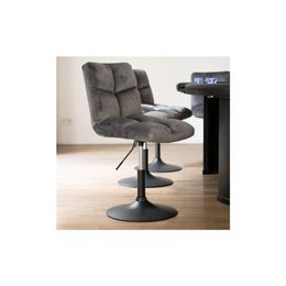 Home Deluxe Barhocker h&ouml;henverstellbar 8er Set ACE - Samt Hellgrau