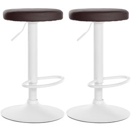 CLP 2er Set Barhocker Ponte Kunstleder I Drehbarer Thekenhocker I H&ouml;henverstellbarer Hocker I K&uuml;chenhocker mit Metallgestell