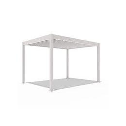 Weide E-Deluxe elektrische Pergola mit LED Voll Aluminium 3 x 4 M motorisiertes Lamellendach Ivory Sand?