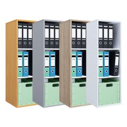 Vcm Holzregal stehend platzsparender Aktenschrank Ma&szlig;e ca. H. 110 x B. 35 x T. 37 cm Elegantes Regal B&uuml;roregal &ndash; Lona I 3f