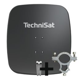 Technisat SATMAN 65 PLUS Sat-Antenne inkl. Halteschelle und Halterung rot schiefergrau