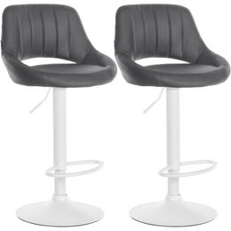 CLP Barhocker 2er Set h&ouml;henverstellbar mit Lehne Milet, Barst&uuml;hle gepolstert Kunstleder, Tresenst&uuml;hle mit Metallgestellen drehbar