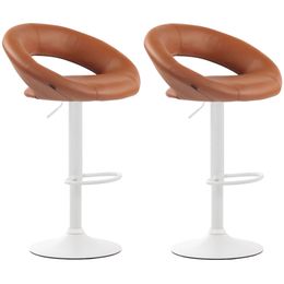 CLP 2er Set Barhocker Olinda Kunstleder I Thekenhocker H&ouml;henverstellbar I Barst&uuml;hle Mit Fu&szlig;st&uuml;tze I Tresenst&uuml;hle Mit Trompetenfu&szlig; Metall