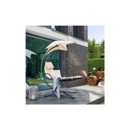 Home Deluxe Schwebeliege mit Sonnendach SAN REMO - Anthrazit/Beige