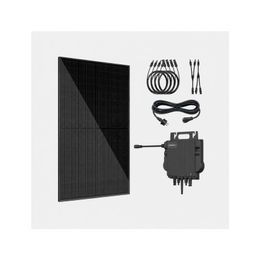 VALE Balkonkraftwerk 450 Wp &ndash; 1x 450 Wp Premium Solarmodul bifazial (Glas+Glas), Growatt NEO 800M-X, 5m Anschlusskabel