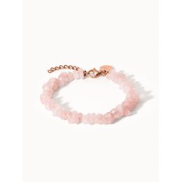 PURELEI Rosenquarz Armband, verstellbare L&auml;nge