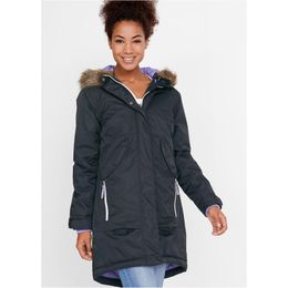bonprix Wasserdichter Funktionsmantel, schwarz, Gr.36, Funktionale Thermo-Regenjacke aus wind- und wasserfestem Material mit verschlie&szlig;baren Taschen