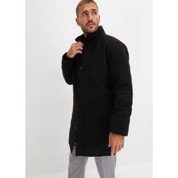 bonprix Kurzmantel mit Windfang, schwarz, Gr.64, Modischer Kurzmantel mit praktischem Windfang