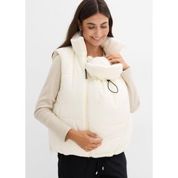 bonprix 4-in-1 Umstands- und Trageweste zum Wenden, beige, Gr.50, 4-in-1 Teddyfleece- und Steppjacke f&uuml;r Schwangerschaft und danach