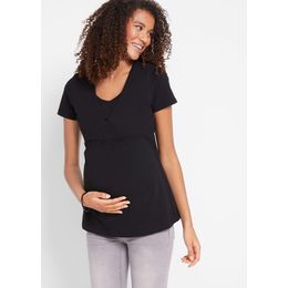 bonprix 2-in-1 Umstands- und Stillshirts (2er Pack​), schwarz, Gr.48/50 (XL), T-Shirts mit Stillfunktion f&uuml;r die Schwangerschaft und danach, 95% Baumwolle (organic)
