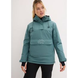 bonprix wasserdichte Ski Funktions-Schlupfjacke mit Fleece-Futter, gr&uuml;n, Gr.54, Skijacke zum Reinschl&uuml;pfen mit Fleece-Futter, Oversized