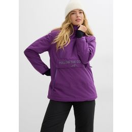 bonprix Gef&uuml;tterter Windbreaker, lila, Gr.50, Wasserdichte Skijacke zum Reinschl&uuml;pfen mit weichem Fleece-Futter, aus Fleece