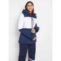 bonprix wasserdichte Ski Funktionsjacke, blau, Gr.44, wasser- und winddichte Winterjacke mit Schneefang, Kabelfunktion und Unterarm-Bel&uuml;ftung, bequeme Form
