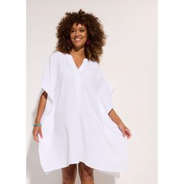 bonprix Strandtunika aus luftigem Musselin, wei&szlig;, Gr.56/58 (3XL), Modische Tunika in tollen Farben, aus Musselin