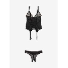 bonprix Strapstop und String Ouvert (2-tlg.Set), schwarz, Gr.56/58 (3XL), Strapstop und String Ouvert (2-tlg.Set)