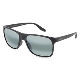 Maui Jim MJ0603S Pailolo | Herren-Sonnenbrille | Fassung: Vollrand, Quadratisch, Kunststoff, Schwarz | Glasfarbe: Grau