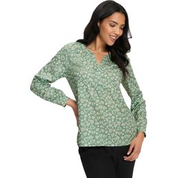 Damen Schlupfbluse im Mustermix eucalyptus-ecru-bedruckt, Gr&ouml;&szlig;e 38