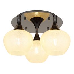 Globo LIGHTING Deckenleuchte "MAXY", beige (schwarz, chrom), 1 Stk., Leuchten, Deckenlampe/Glas klar/Acrylkristalle/Wohnzimmer/Esszimmer/elegant, Deckenleuchte