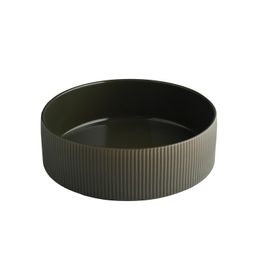 Schale APS "THE GRID", grau (braun), B:26cm H:8,5cm T:26cm &Oslash;:26cm, Porzellan, Sch&uuml;sseln, Schale, Porzellan, stapelbar
