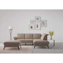 Sit & More Ecksofa SIT & MORE "Fashion L-Form", grau (taupe), B:250cm H:84cm T:207cm, Sofas, Ecksofa, wahlweise mit Kopfteilverstellung und Vorziehsitz, motorisch