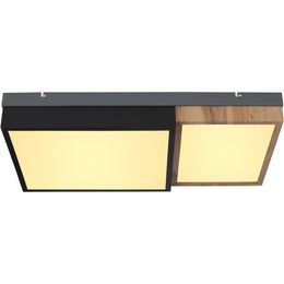 Globo LIGHTING LED Deckenleuchte "GUNDI", wei&szlig;, Leuchten, Deckenlampe/Wohnzimmer/Schlafzimmer/modern/Holz, LED Deckenleuchte