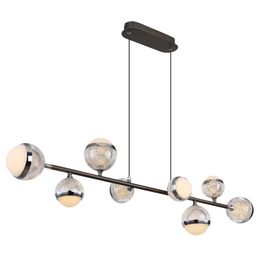 Globo LIGHTING LED Pendelleuchte "UNTSY", titanfarben geb&uuml;rstet, 8, H: 120cm, 1 Stk., Leuchten, H&auml;ngelampe/H&auml;ngeleuchte/Wohnzimmer/Esstisch/elegant, LED Pendelleuchte