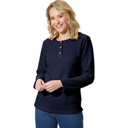Damen Fleeceshirt mit Rundhals-Ausschnitt marine, Gr&ouml;&szlig;e 56