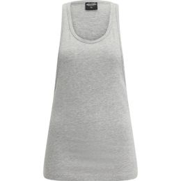Muskelshirt Urban Classics "Urban Classics Damen Ladies Loose Tank", Damen, Gr. M, grau, 100% Baumwolle, unifarben, loose fit, Rundhals, Shirts