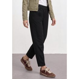Street One Damen Stoffhoseschwarz, Gr. 34, unifarben, Stoff, 55% Viskose, 42% Polyester, 3% Elasthan, Hosen, High Waist