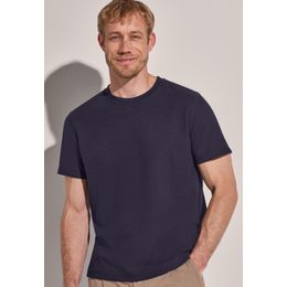 Street One MEN Herren Langarmshirtschwarz ink blau, Gr. XXL, unifarben, Web, 49% Baumwolle, 49% Polyester, 2% Elasthan, Shirts, im soften Baumwoll-Mix