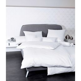 Bettw&auml;sche Janine "Colors", wei&szlig;, B/L: 135cm x 200cm, 1 Stk., 1 Stk., Mako-Satin, B/L: 80cm x 80cm, 2 Stk., Mako-Satin, Obermaterial: 100% Baumwolle, Bettw&auml;sche, Bettw&auml;sche, feinf&auml;dige uni Bettw&auml;sche f&uuml;r alle Jahreszeiten, Markenrei&szlig;verschluss