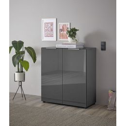 HBZ-MEBLE Kommode HBZ "Santorin, BxHxT 90x99x40 cm", grau (anthrazit), B:90cm H:99cm T:40cm, Holzwerkstoff, Sideboards, Kommode, Breite 90cm, Softclose f&uuml;r T&uuml;ren, Melaminbeschichtung