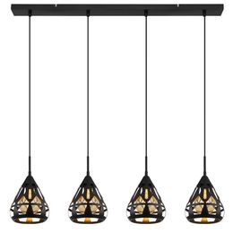 Globo LIGHTING H&auml;ngeleuchte "HASSAN", schwarz, 1 Stk., Leuchten, H&auml;ngelampe/Pendelleuchte/Esszimmer/Wohnzimmer/Esstisch, H&auml;ngeleuchte