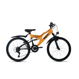 Jugendfahrrad WYLD Gr. 38, orange, schwarz, Fahrr&auml;der, Kinder, 38cm, 24 Zoll (60,96cm) hinten: 24 Zoll (60,96cm)