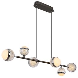 Globo LIGHTING LED Pendelleuchte "UNTSY", titanfarben geb&uuml;rstet, 6, H: 120cm, 1 Stk., Leuchten, H&auml;ngelampe/H&auml;ngeleuchte/Wohnzimmer/Esstisch/elegant, LED Pendelleuchte