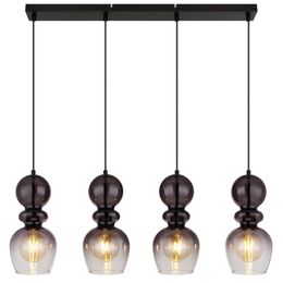 Globo LIGHTING H&auml;ngeleuchte "CLARITY", schwarz, 1 Stk., Leuchten, H&auml;ngelampe/Schlafzimmer/Wohnzimmer/schwarz/ 4 bauchige Gl&auml;ser, H&auml;ngeleuchte