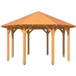 Skan Holz Holzpavillon SKANHOLZ "Lyon 2", beige (natur), B/H/T: 330cm, Pavillons, Douglasie, 399 x 399 cm