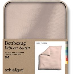 Bettbezug Schlafgut "Woven Satin", rot (rot light), B:200cm L:200cm, Mako-Satin, Obermaterial: 100% Baumwolle, Bettbez&uuml;ge, besonders dicht gewebt, Mix & Match: passender Kissenbezug erh&auml;ltlich