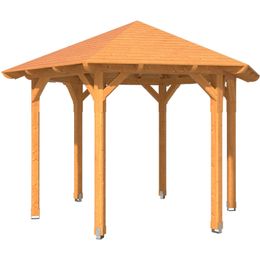 Skan Holz Holzpavillon SKANHOLZ "Colmar 2", beige (natur), B/H/T: 304cm, Pavillons, Douglasie, 333 x 288 cm