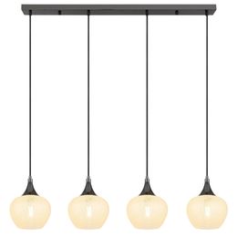 Globo LIGHTING H&auml;ngeleuchte "MAXY", schwarz, chromfarben, 4, H: 120cm, 1 Stk., Leuchten, H&auml;ngeleuchte f&uuml;r Esszimmer schwarz chrom, H&auml;ngeleuchte