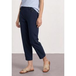 Stoffhose Street One, Damen, Gr. 36, L&auml;nge 28, shadowed navy, Stoff, 55% Viskose, 42% Polyester, 3% Elasthan, unifarben, comfort fit normal, Hosen Stoffhose, High Waist