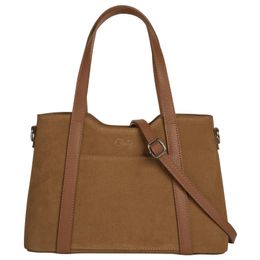 Henkeltasche CLUTY, Damen, Gr. B/H/T: 31cm x 22cm x 11cm onesize, cognac, Leder, unifarben, Taschen, echt Leder, Made in Italy